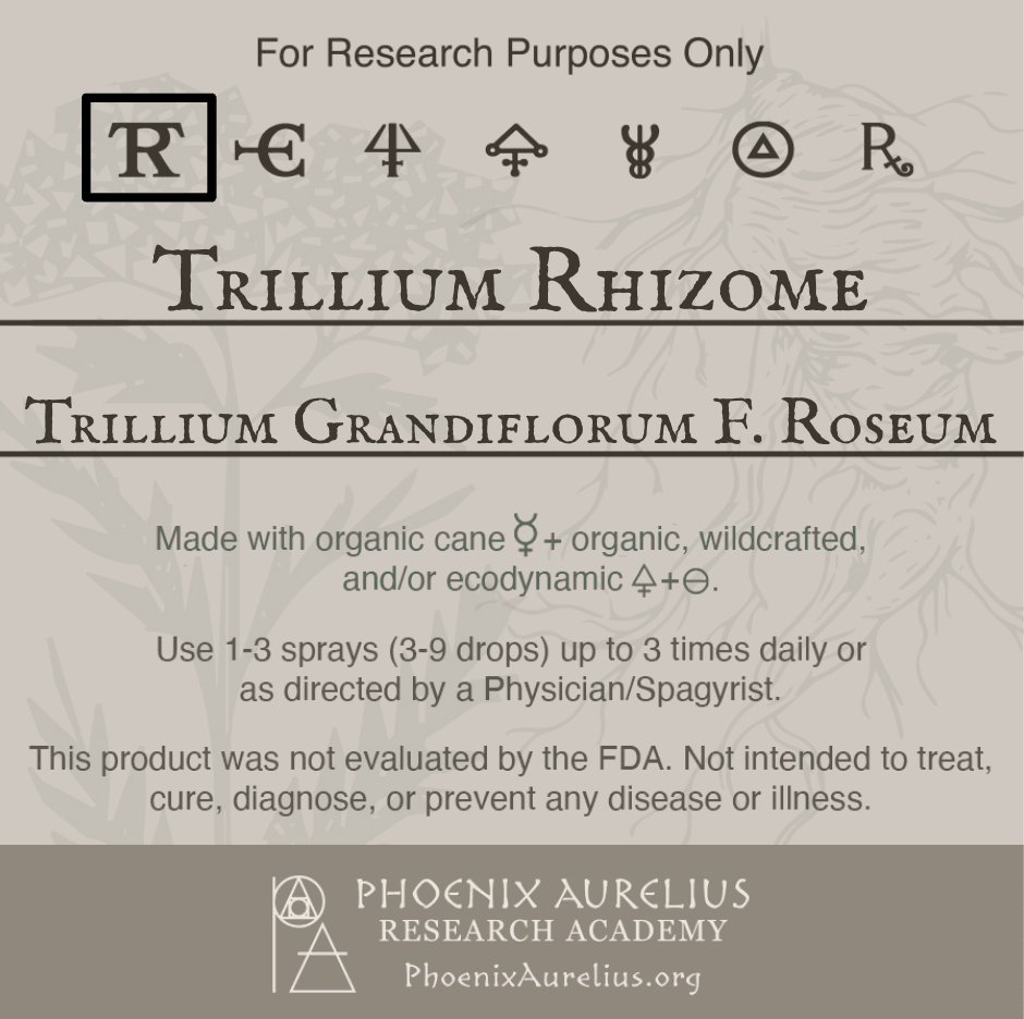 Trillium Rhizome Spagyric Tincture – Phoenix Aurelius Research Academy