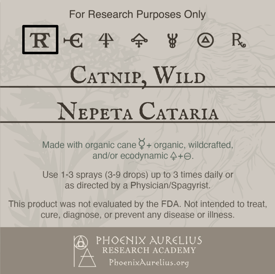 Catnip, Wild, Spagyric Tincture – Phoenix Aurelius Research Academy