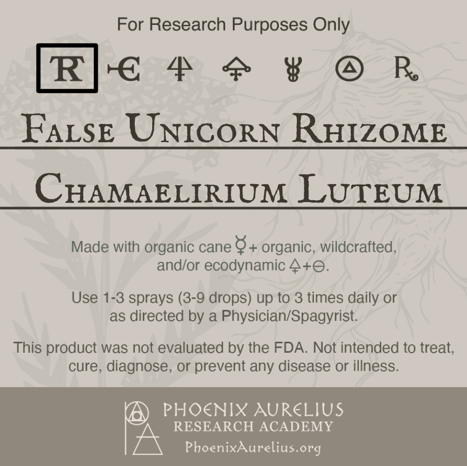 False Unicorn Rhizome Spagyric Tincture – Phoenix Aurelius Research Academy