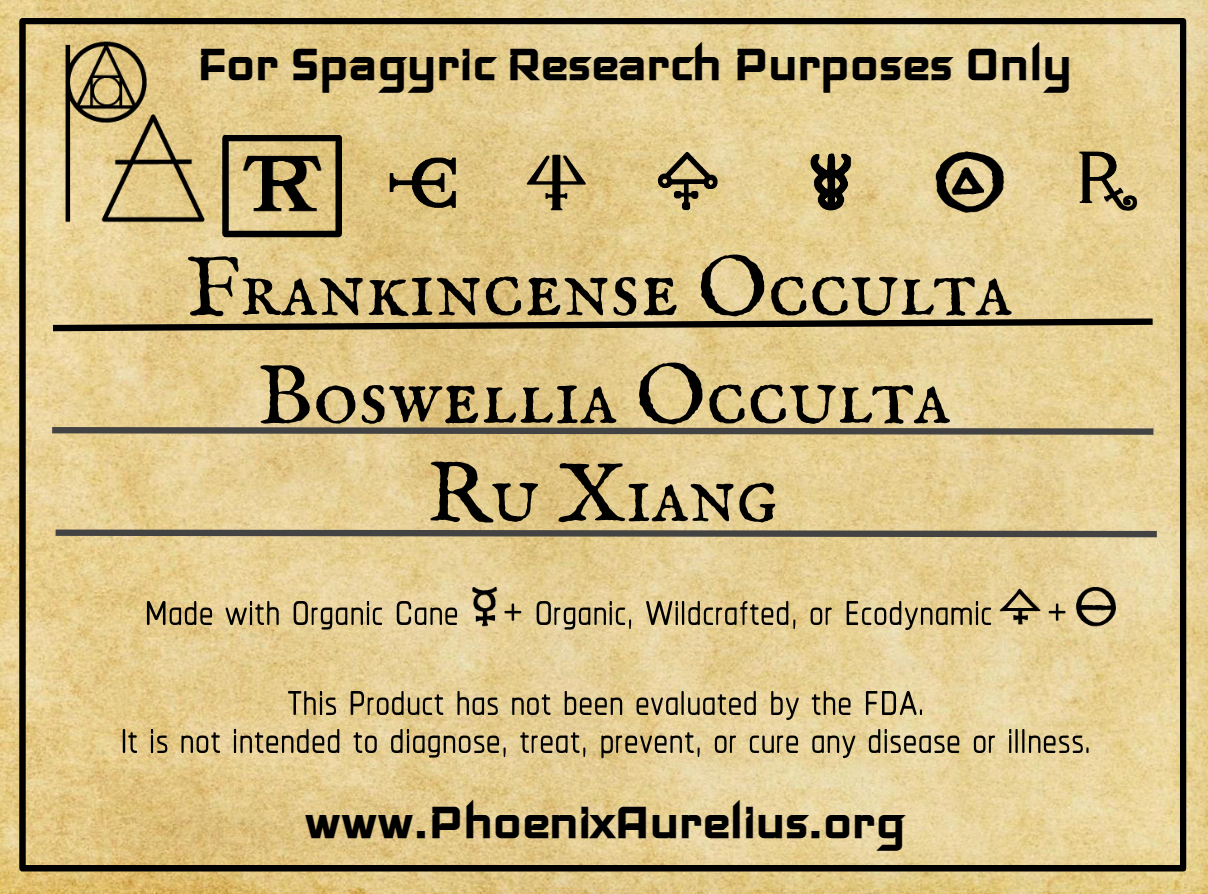 Frankincense Occulta Spagyric Tincture – Phoenix Aurelius Research Academy