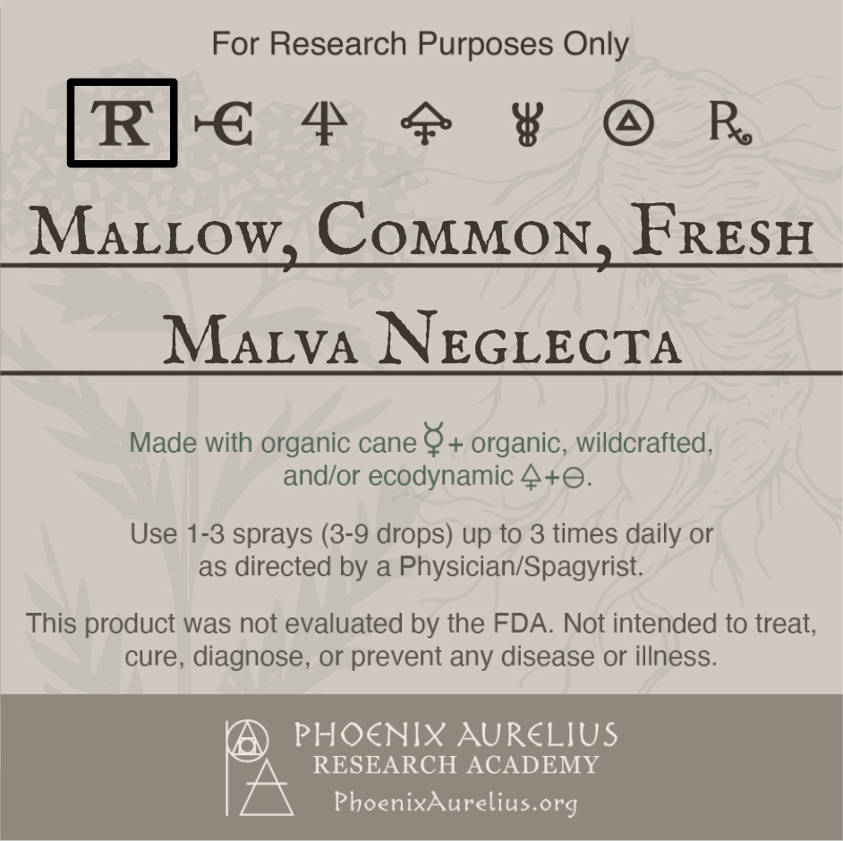Mallow, Common, Fresh, Spagyric Tincture – Phoenix Aurelius Research ...
