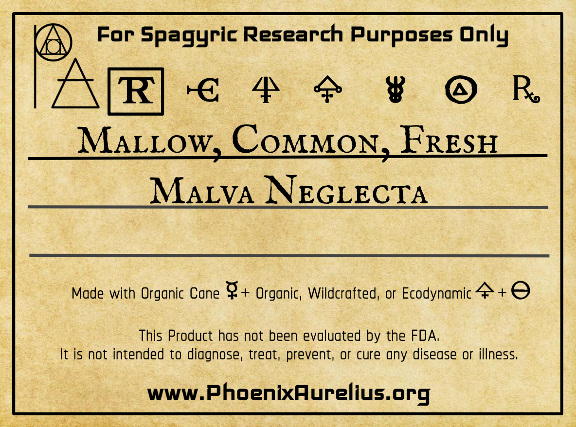 Mallow, Common, Fresh, Spagyric Tincture – Phoenix Aurelius Research ...