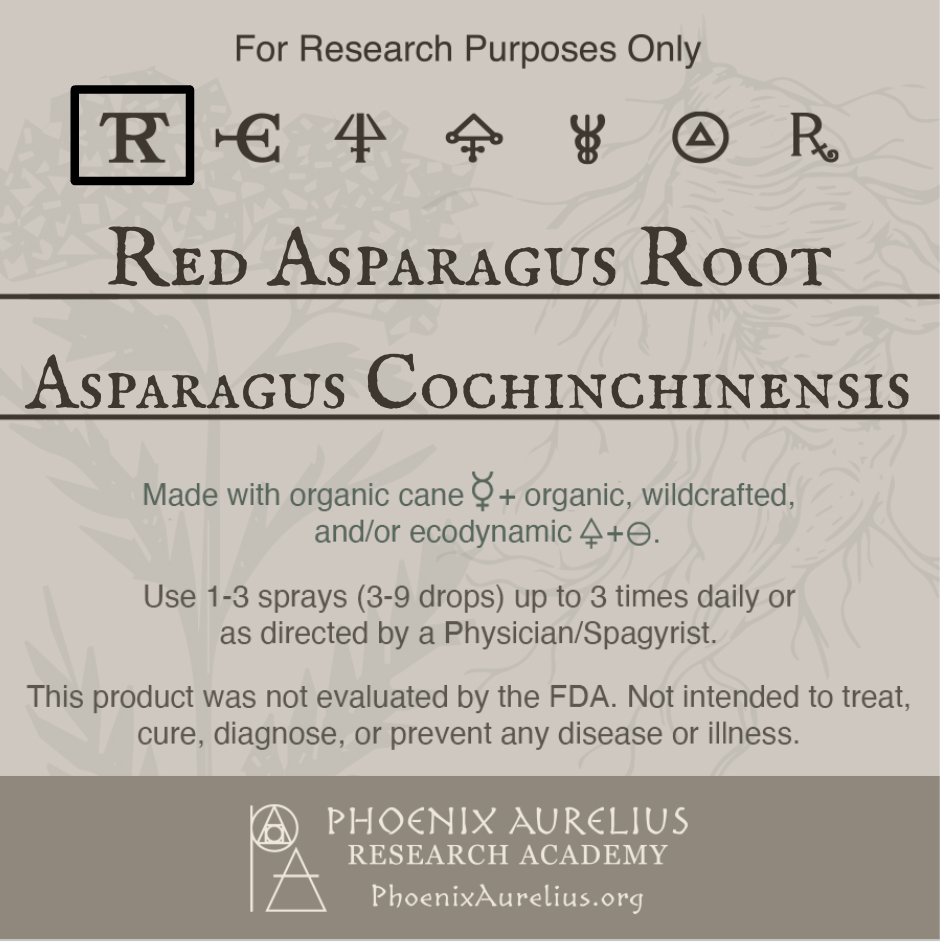 Red Asparagus Root Spagyric Tincture – Phoenix Aurelius Research Academy