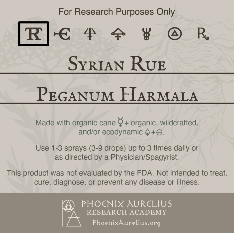 Syrian Rue Spagyric Tincture – Phoenix Aurelius Research Academy