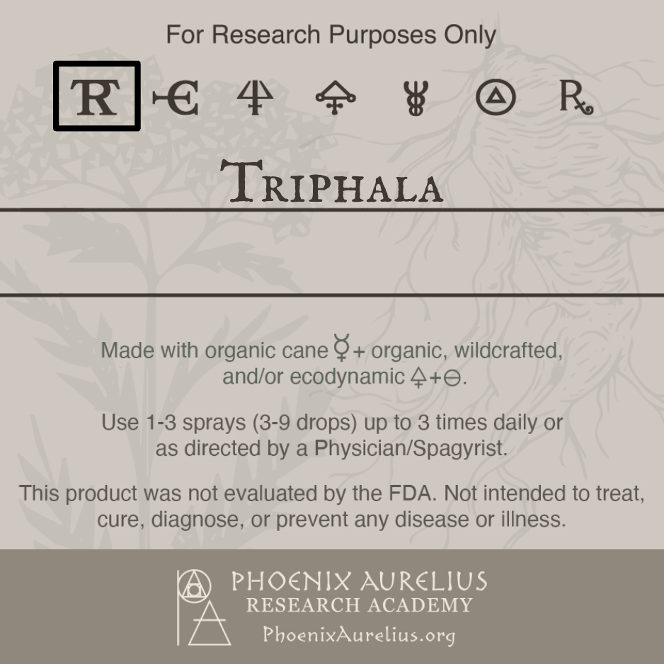 Triphala Spagyric Tincture – Phoenix Aurelius Research Academy