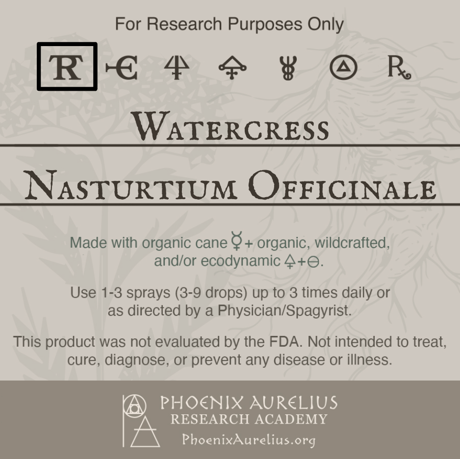 Watercress Spagyric Tincture – Phoenix Aurelius Research Academy