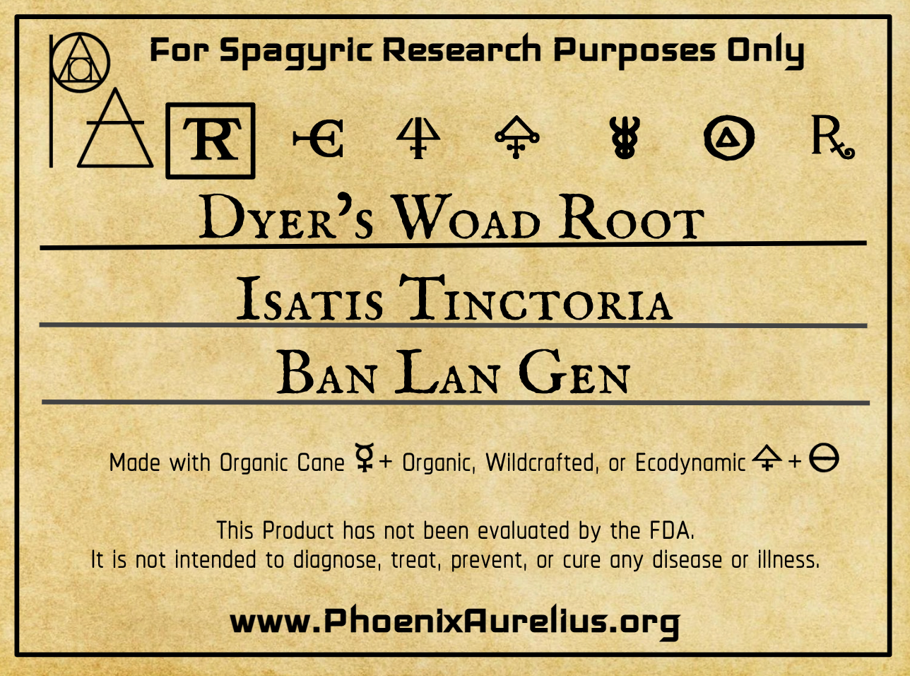 Dyer's Woad Root Spagyric Tincture – Phoenix Aurelius Research Academy
