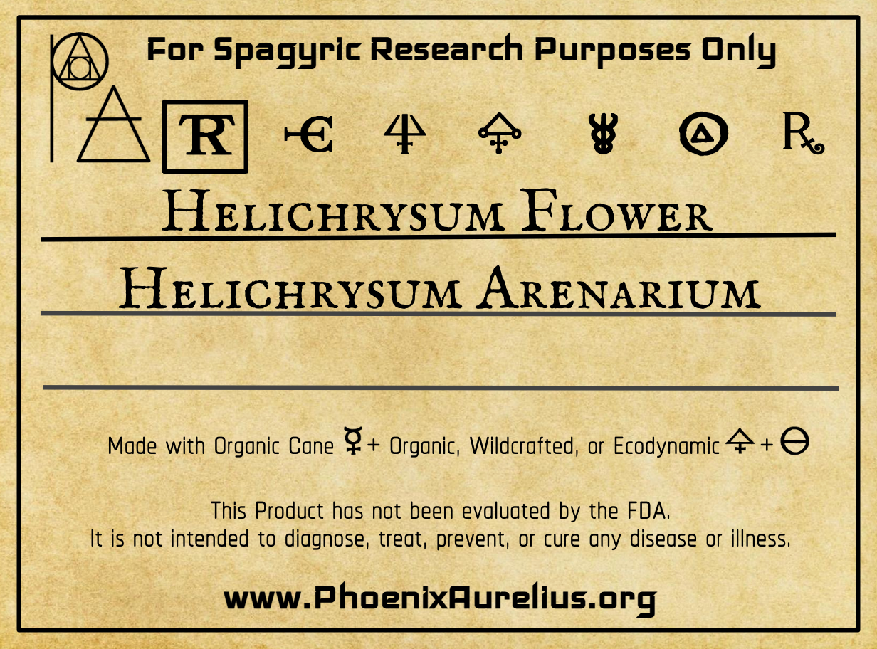 Helichrysum Flower Spagyric Tincture – Phoenix Aurelius Research Academy