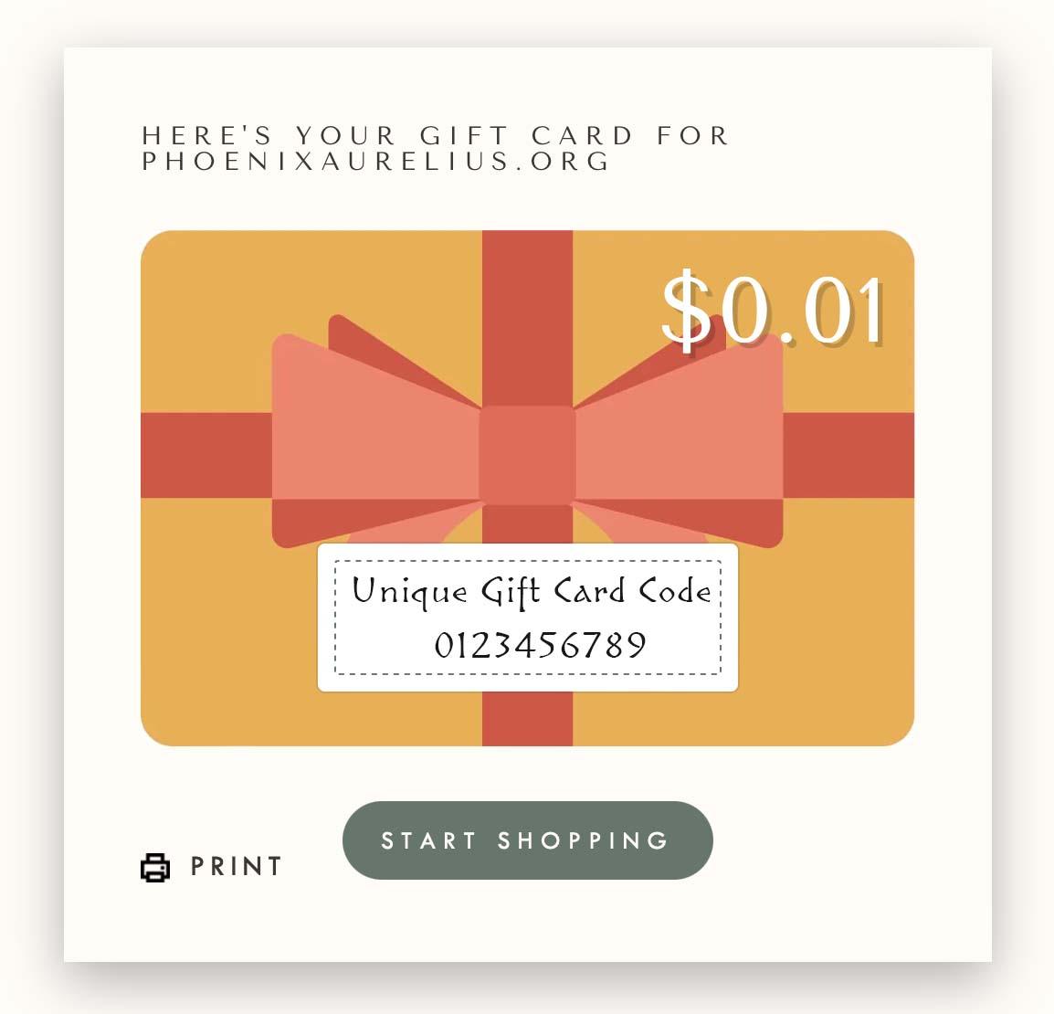 E-Gift Card – Phoenix Aurelius Research Academy