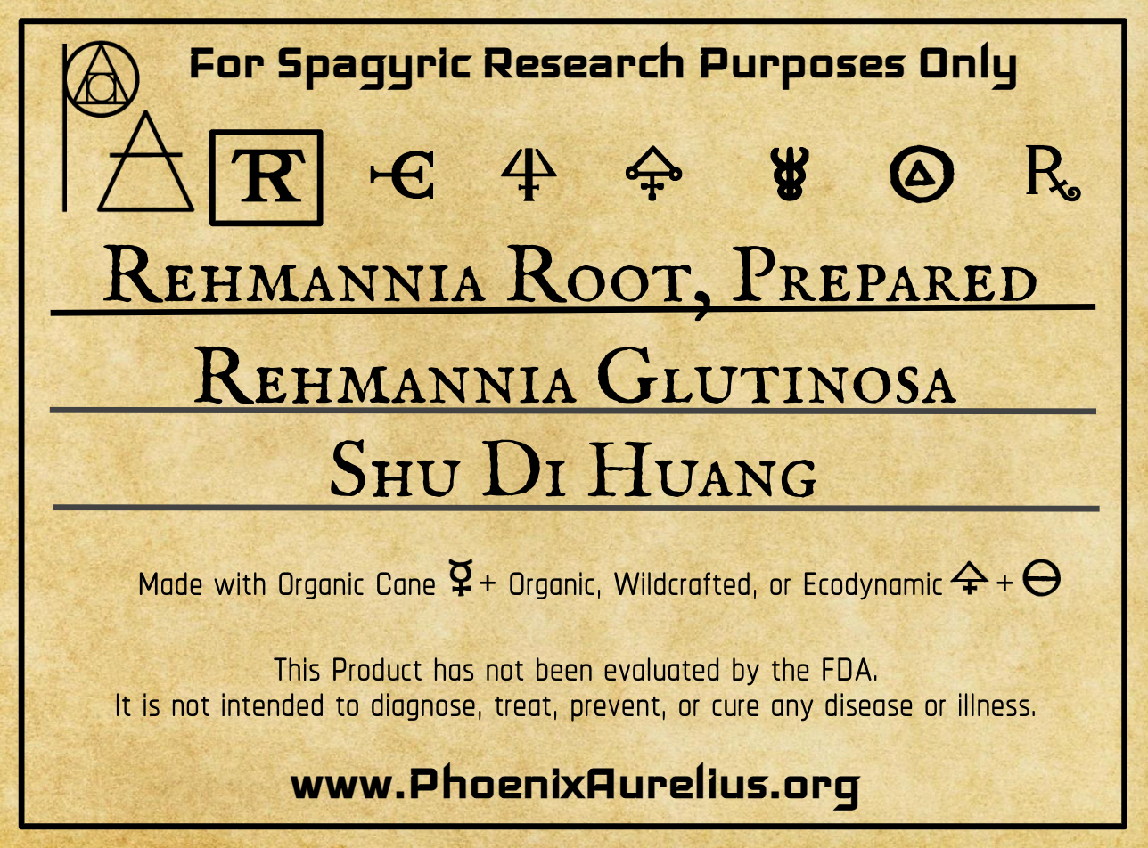 Rehmannia Root, Prepared, Spagyric Tincture – Phoenix Aurelius Research ...