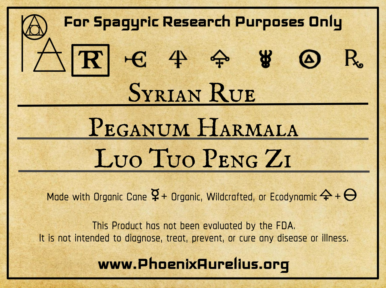Syrian Rue Spagyric Tincture – Phoenix Aurelius Research Academy