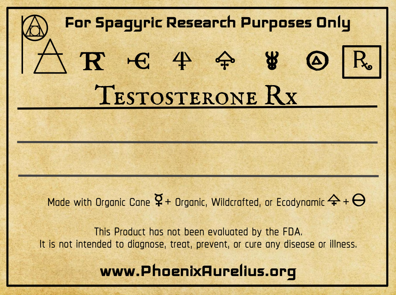 Testosterone Rx Spagyric Formulation – Phoenix Aurelius Research Academy