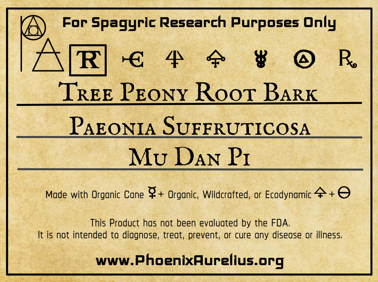 Tree Peony, Root Bark, Spagyric Tincture – Phoenix Aurelius Research ...